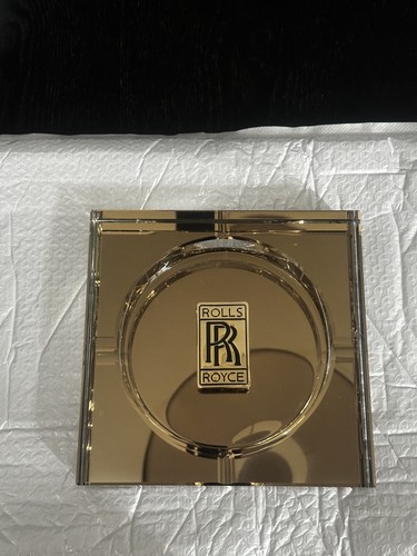 Rolls Royce RR Logo Crystal Glass Ashtray – Gold Finish | Luxury Decor ...