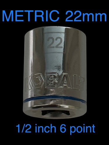 Kobalt 1/2 Inch 6 Point 22mm METRIC Socket | eBay