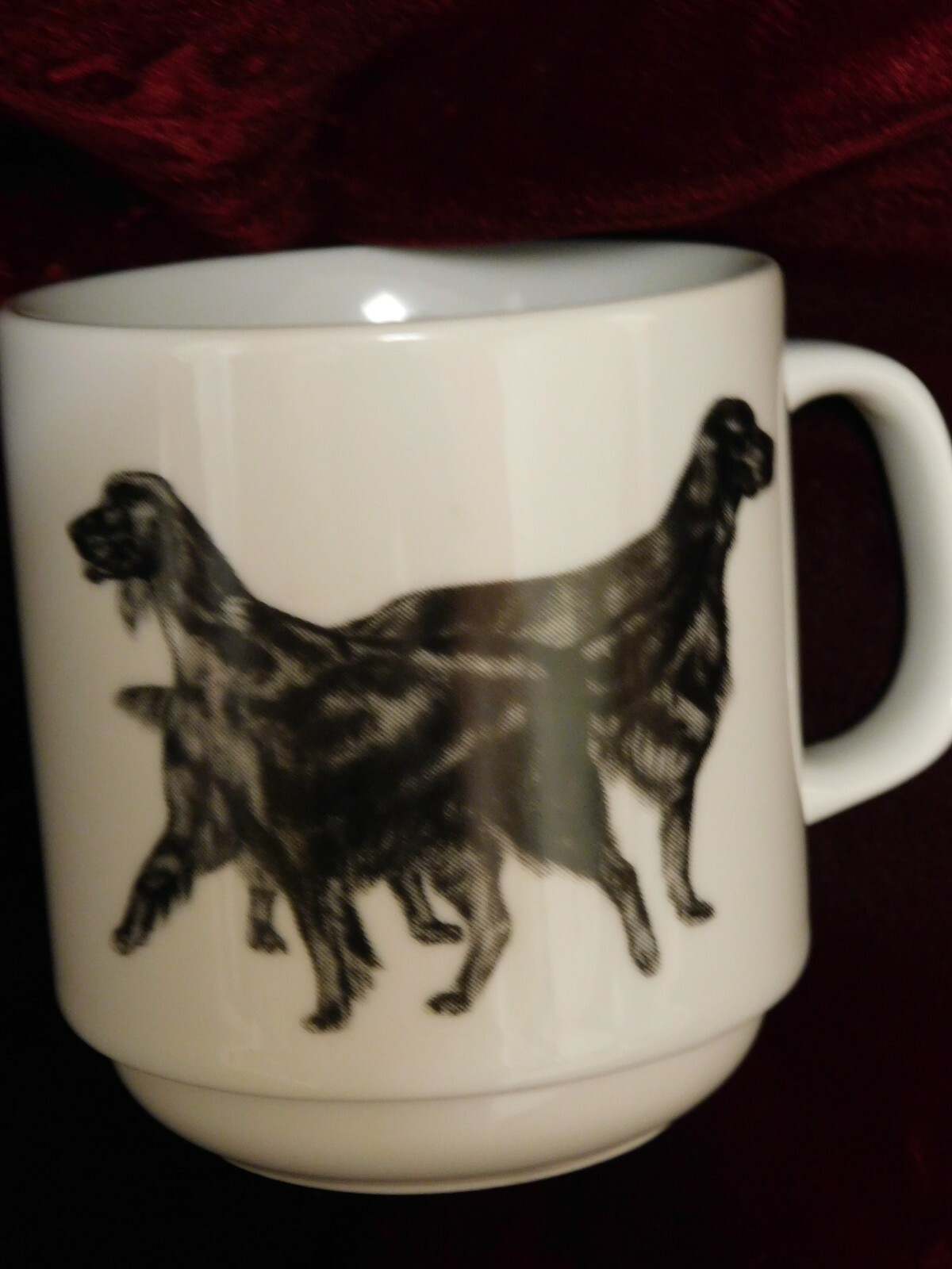 Vintage Irish Setter pair Ceramic Coffee Tea Cup blk & white 8 oz. | eBay
