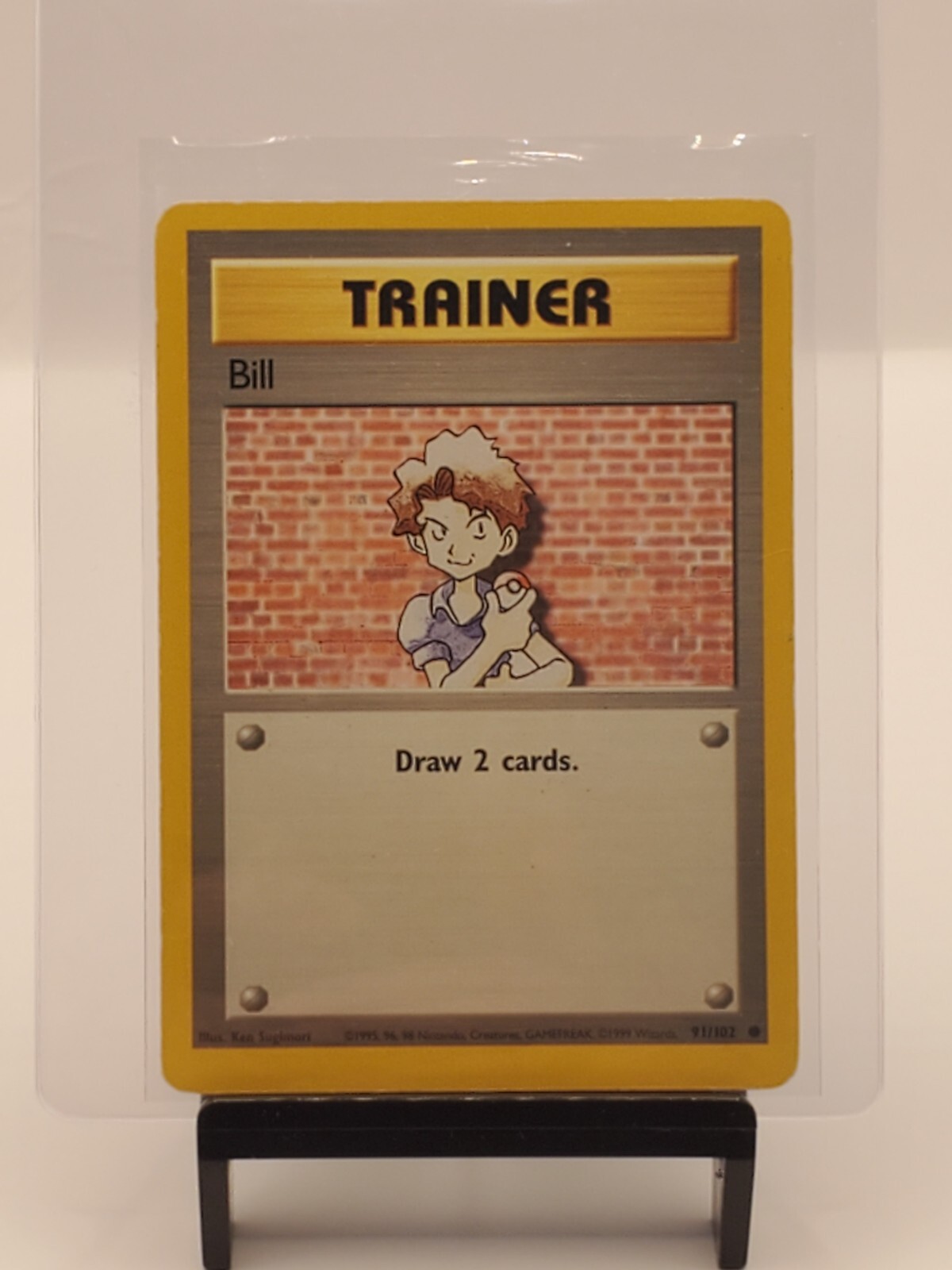 1995 Trainer Bill Draw 2 Pokemon Card Vintage 91/102 **see Backside ...