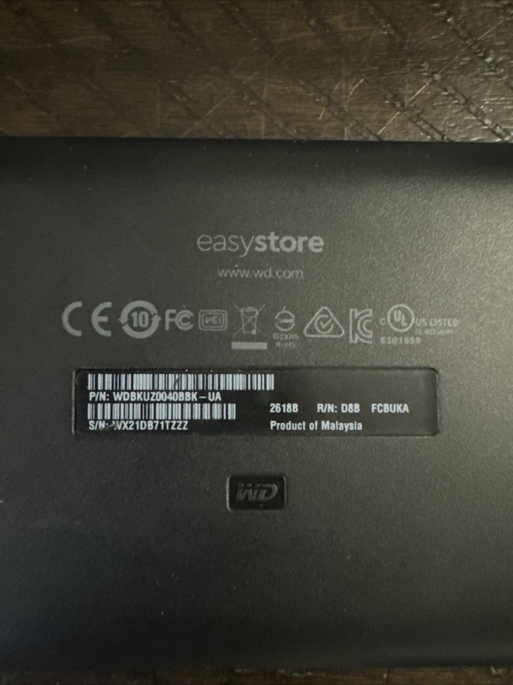 WESTERN DIGITAL EASYSTORE 4TB PORTABLE USB POWERED HARD DRIVE | eBay