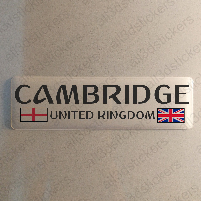 Cambridge England UK Sticker 4.70x1.18" Domed Resin 3D Flag Stickers ...