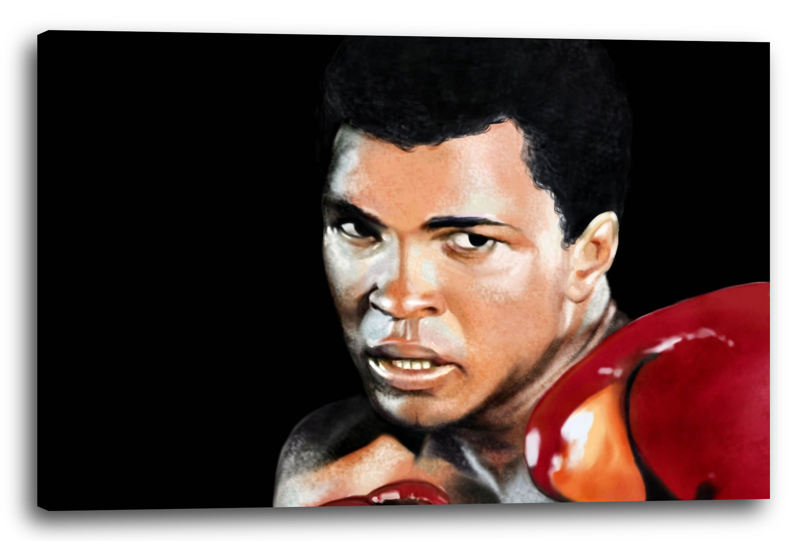 Wandbild Muhammad Ali nach-gemalt rote Box-Handschuhe Potrait | eBay