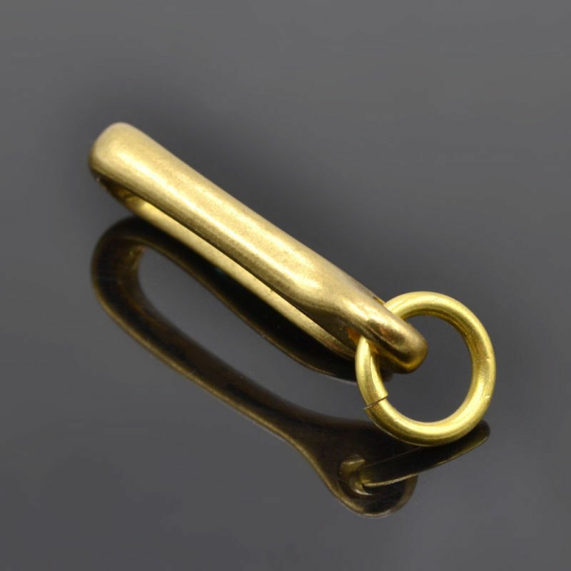 M Size Retro Solid Brass KeyChain Key Ring Belt U Hook Wallet Chain ...