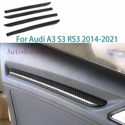 Fit For Audi A3 S3 RS3 14-21 Carbon Fiber Inner Door Panel Strip Cover ...