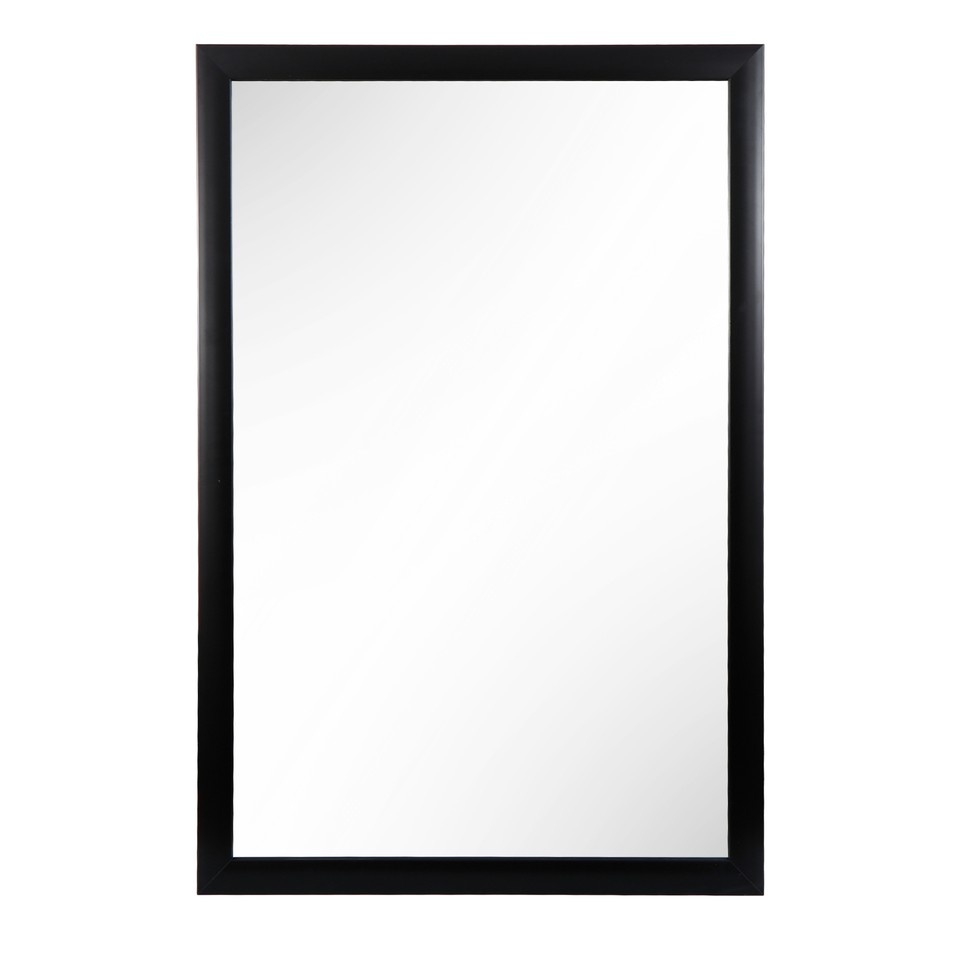 Rectangular Wall Mirror 24" x 36" Bathroom Mirror Black PS Frame Vanity ...