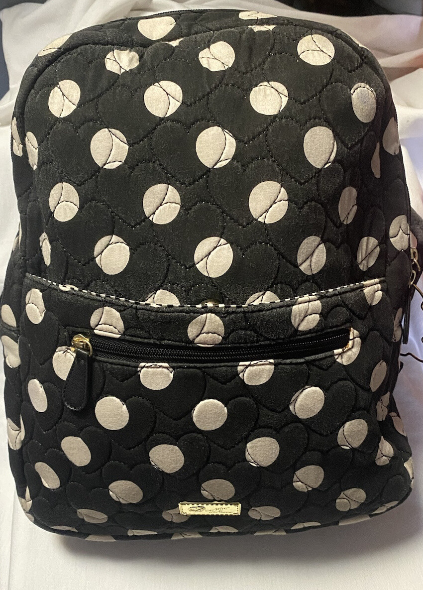 Luv Betsey By Betsey Johnson Lrg Backpack W/hood, Polka dots, Quilted ...