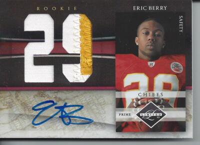ERIC BERRY 2010 LEAF LIMITED ROOKIE AUTO AUTOGRAPH JUMBO JERSEY PATCH ...