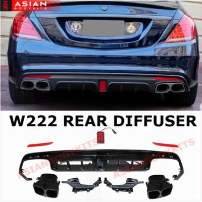 REAR DIFFUSER with Exhaust Tips for Mercedes Benz S-class S63 S65 W222 ...