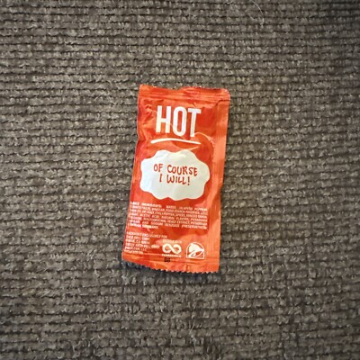 EMPTY SEALED DEFECTIVE Taco Bell Hot Sauce Single Packet .Has Air In It ...