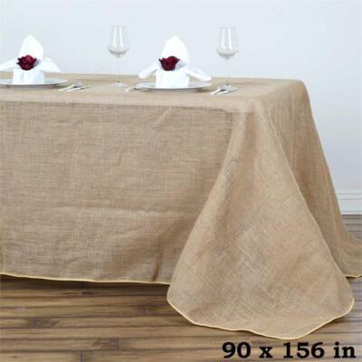 Natural BURLAP 90x156" Rectangle TABLECLOTH Country Wedding Party ...