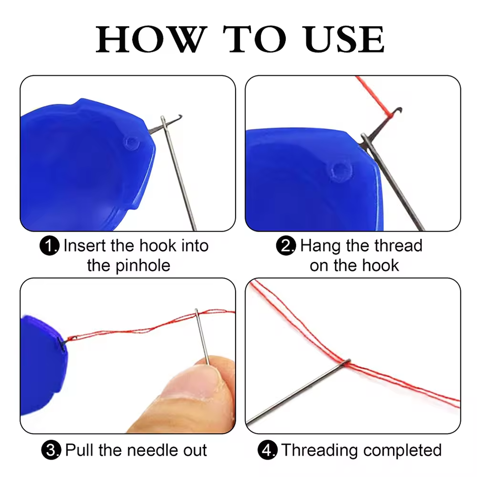 Simple Hook Needle Threader Hand sewing or Machine Sewing Needle ...