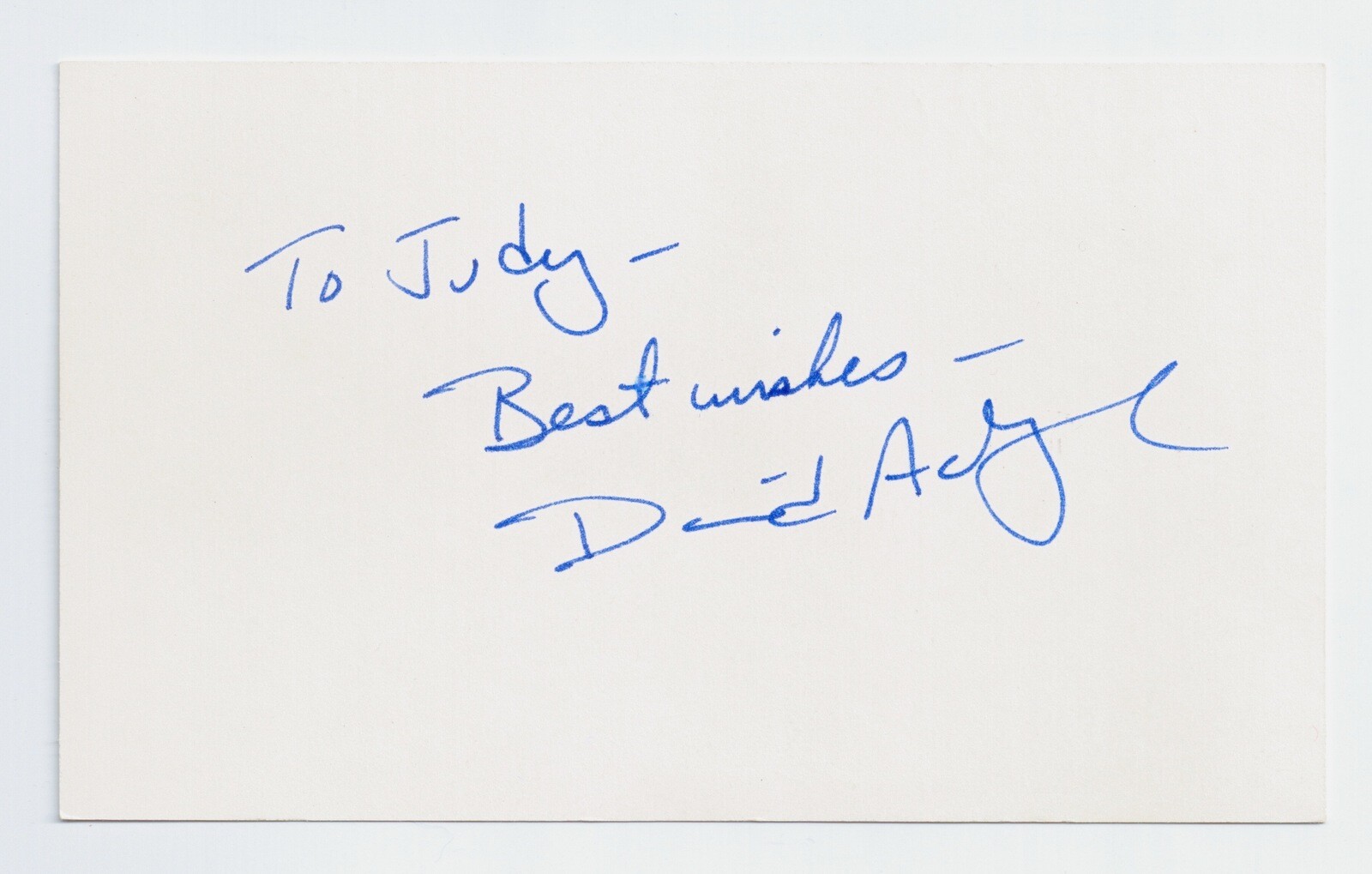David Ackroyd Kojak Dallas Hand Signed Autographed 3in x 5in Card With ...