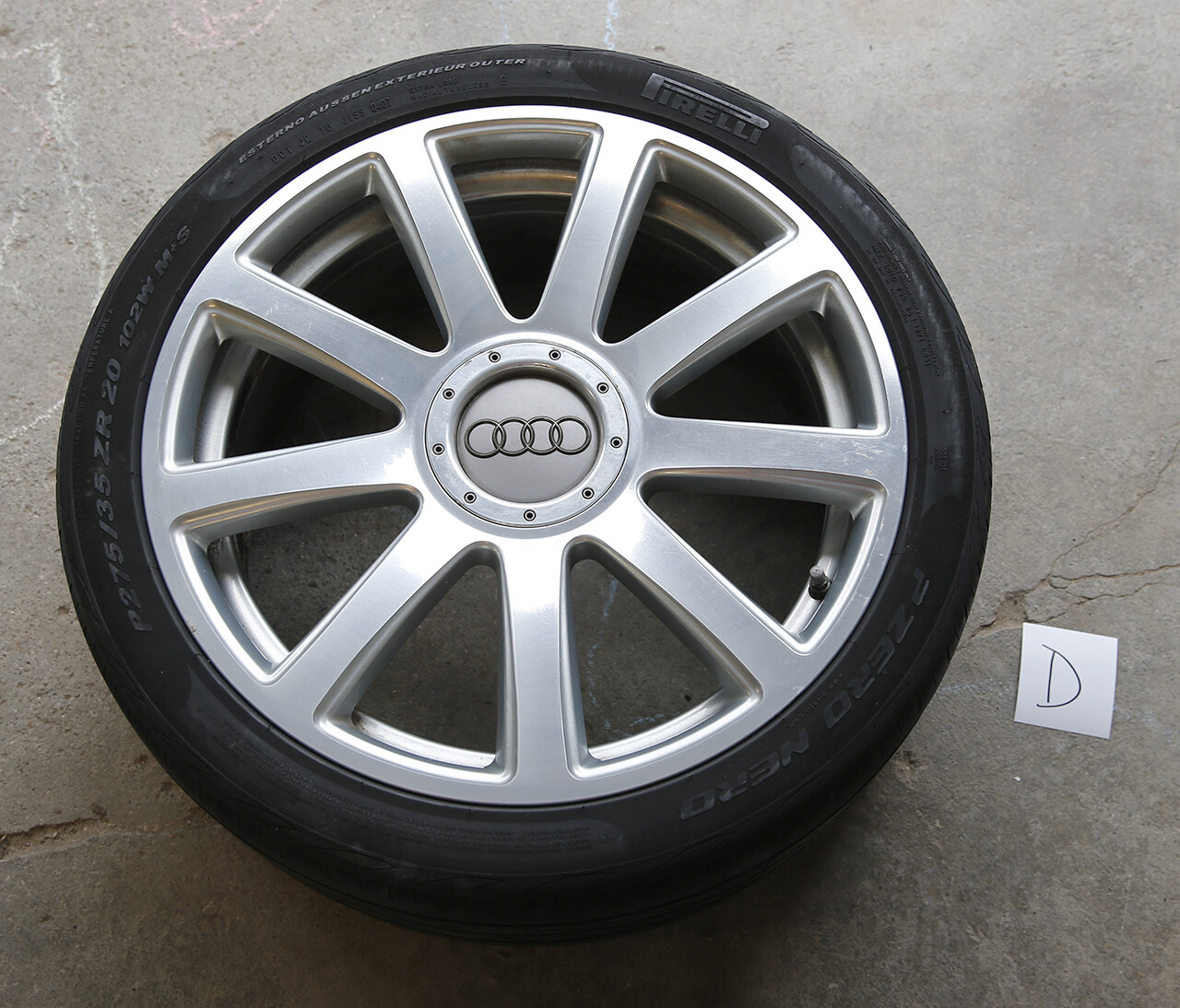 (4) Audi OEM D3 A8L A8 W12 20" 9-Spoke Wheels Rims Silver Polished ...