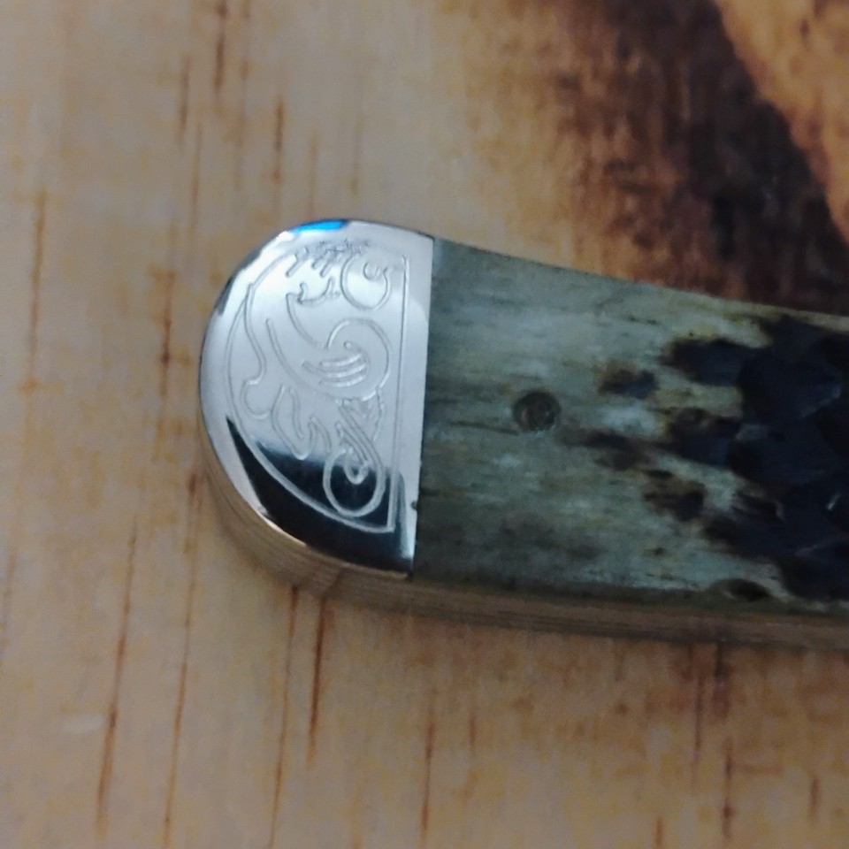 1996 CASE XX 6554 DELUXE GREEN BONE TRAPPER THIRD EDITION SCROLLED AND ...