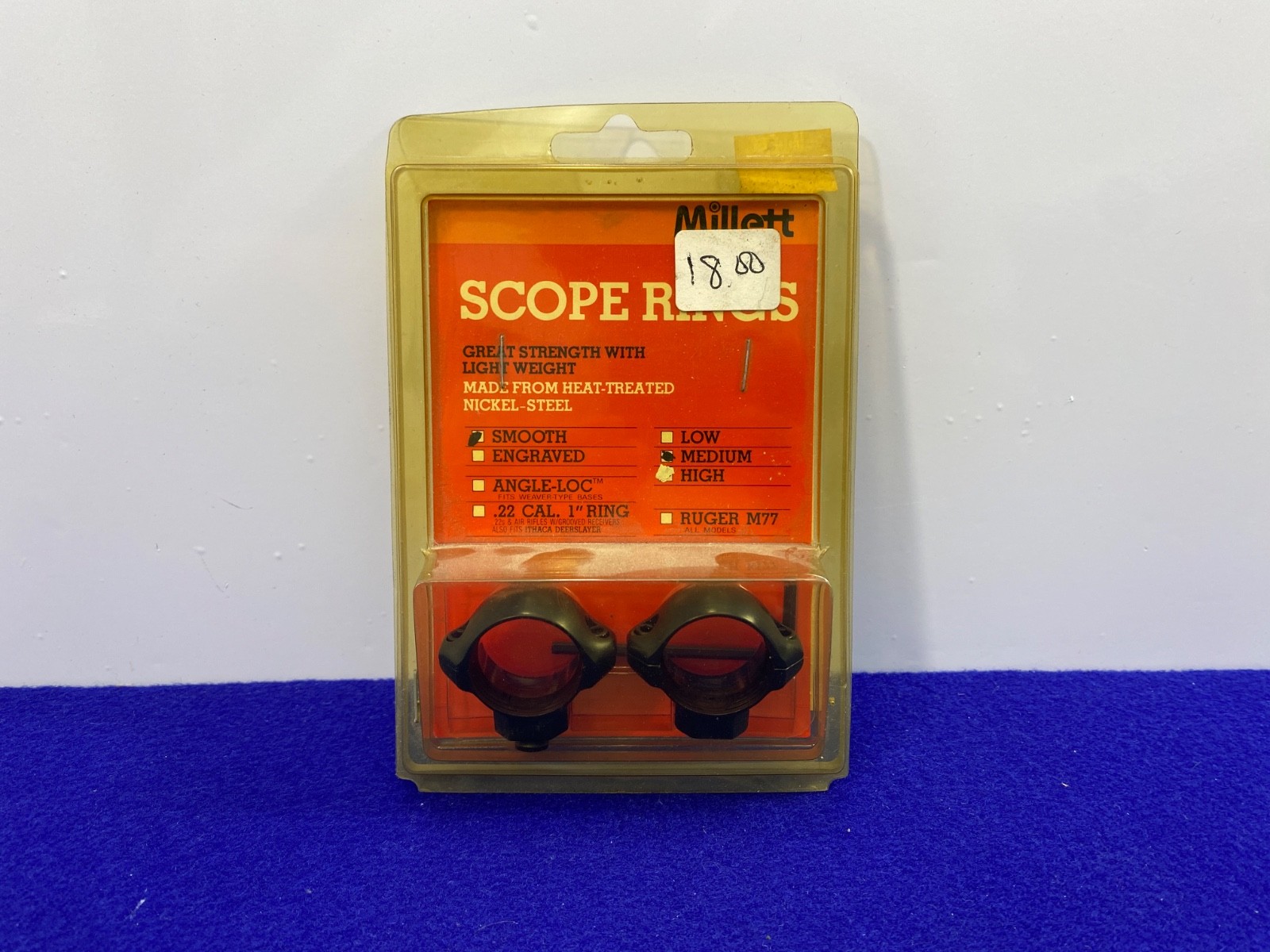 Vintage Millett Angle Loc Medium Scope Rings For Ruger M77 1 Tube 1302
