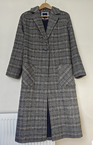 Crew Clothing Womens Wool Blend Check Coat UK 12 | eBay
