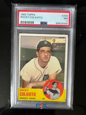 1963 Topps #240 ROCKY COLAVITO RARE! PSA 7 NEAR MINT, SWEET CARD FRESH ...