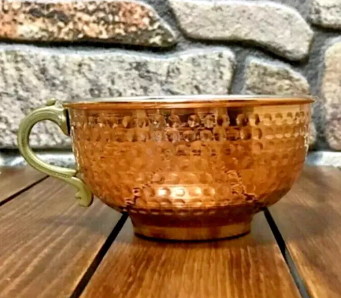 Copper Shaving Bowl HandMade Mug Brush Safety Razor Holder Turkish ...