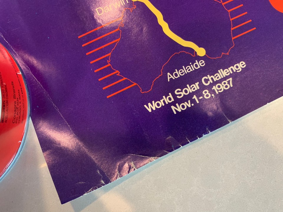 Vintage 1987 GM Chevrolet Sunraycer Poster World Solar Challenge ...