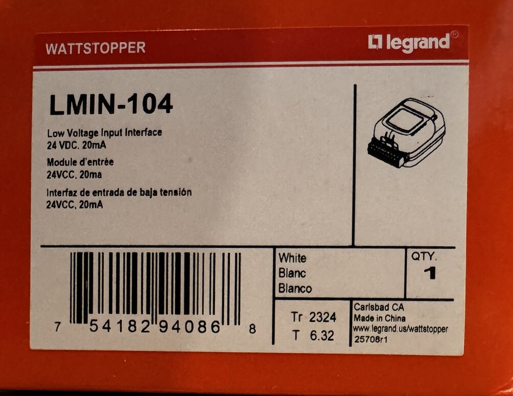 WattStopper legrand LMIN-104 Low Voltage Dual Input Interface ...