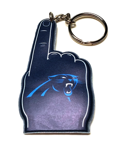 CAROLINA PANTHERS NFL KEYCHAIN WERE #1 FINGER PUPPET FOAM-LINED VINYL 2 ...