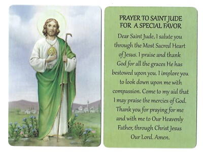 Prayer to St Jude for A Special Favor (Lot of 2) Laminated catholic ...