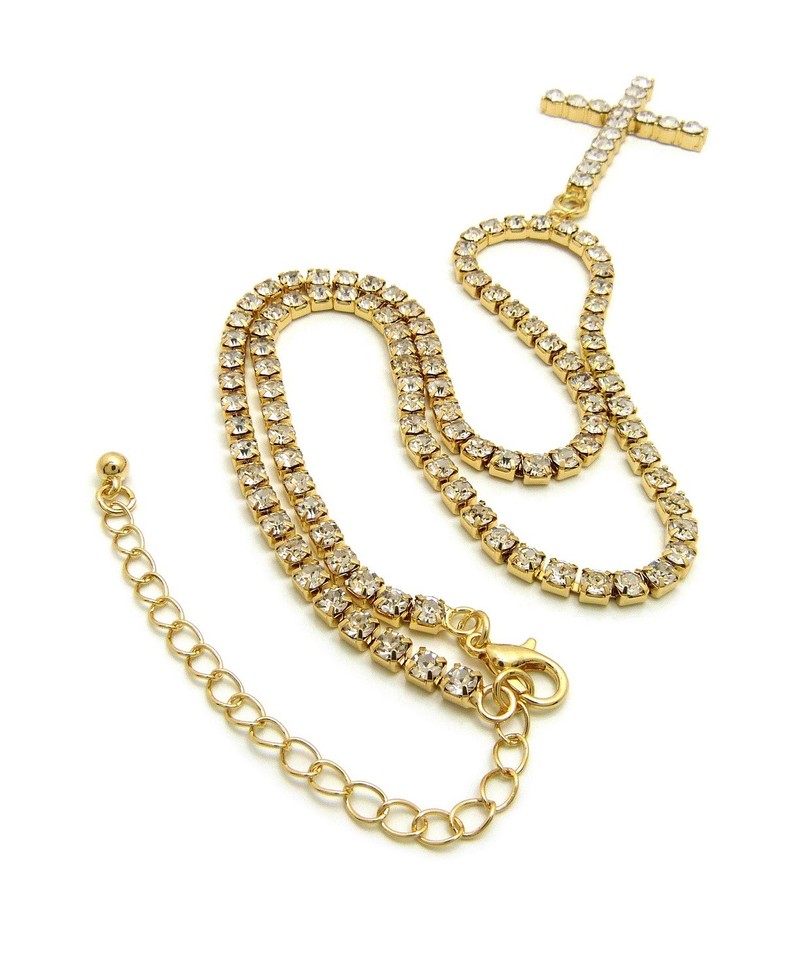 Iced Hip Hop Lil Uzi Vert's Cross Pendant & 18" 1 Row Tennis Chain ...