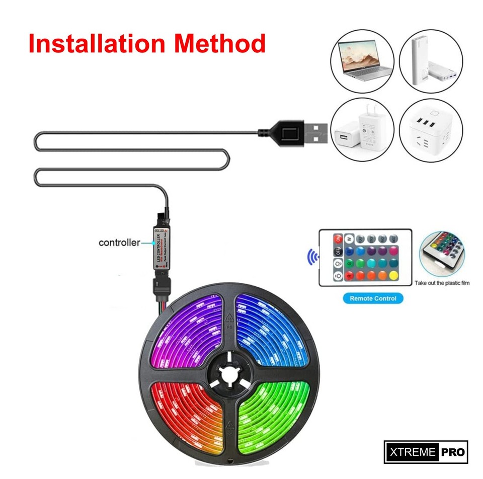 1 - 30M LED RGB Strip Light, with Remote Control, for Bedroom Kitchen ...
