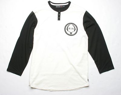 Rook Raglan Henley Tee (M) White Black | eBay