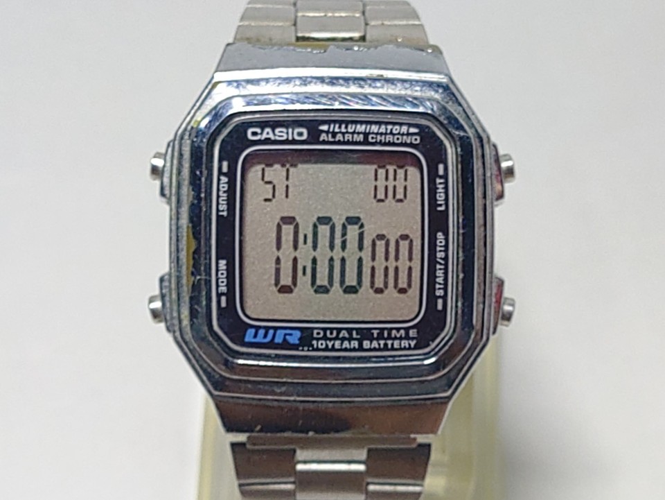 CASIO WR Dual Time A178W metal band watch | eBay