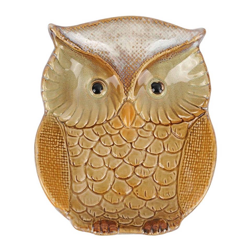 Ceramic Fruit Tray Snack Plate Key Storage Pan Food Serving Plate Owl ...