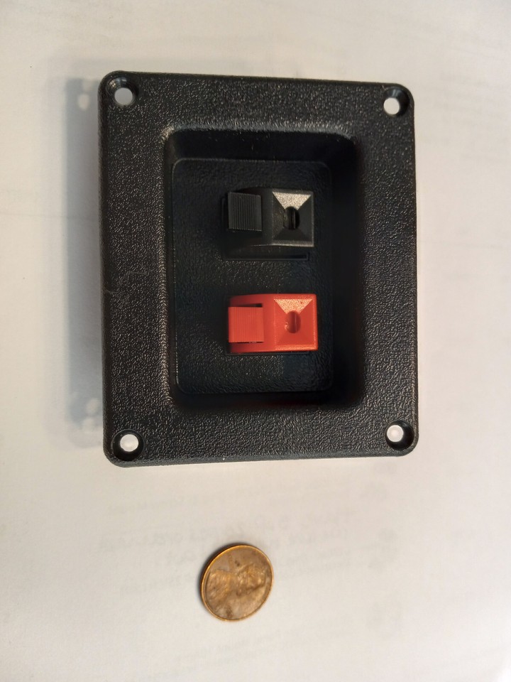 Recessed Push-Terminal Speaker Wire Connector Panel With Red & Black ...