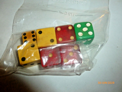 Vintage Classic Throwback Red Lucite Dice Red Dice 1/2" Vibrant Yellow ...