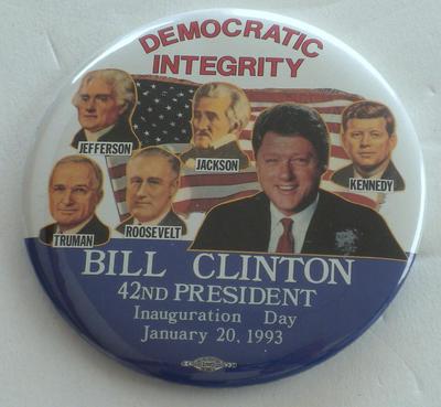 BILL CLINTON 42nd PRESIDENT INAUGURATION DAY 1993 Button Democratic ...