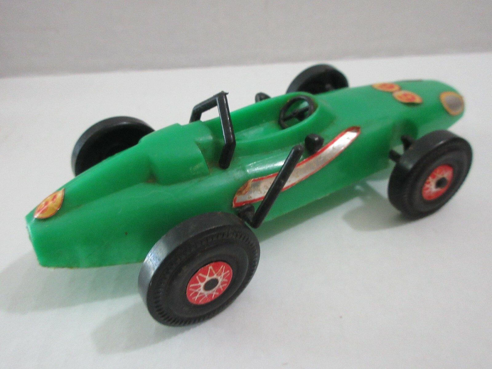 Vintage Plastic Race Car Green Box Car w/ Hand Brake Lever, Rolls,w ...