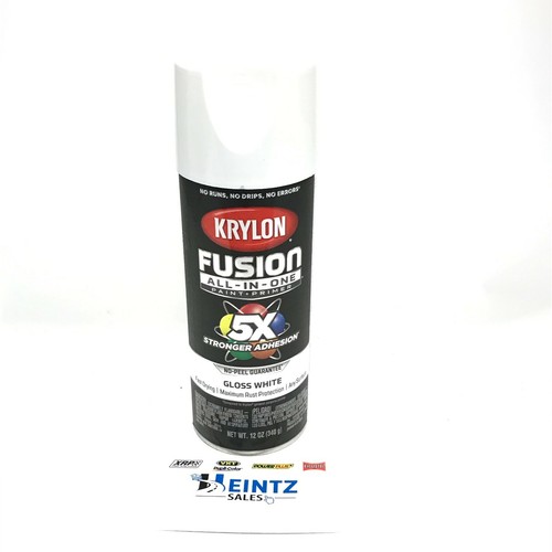 KRYLON 2727 Gloss White All-In-One Fusion Paint & Primer - No-Peel - 12 ...