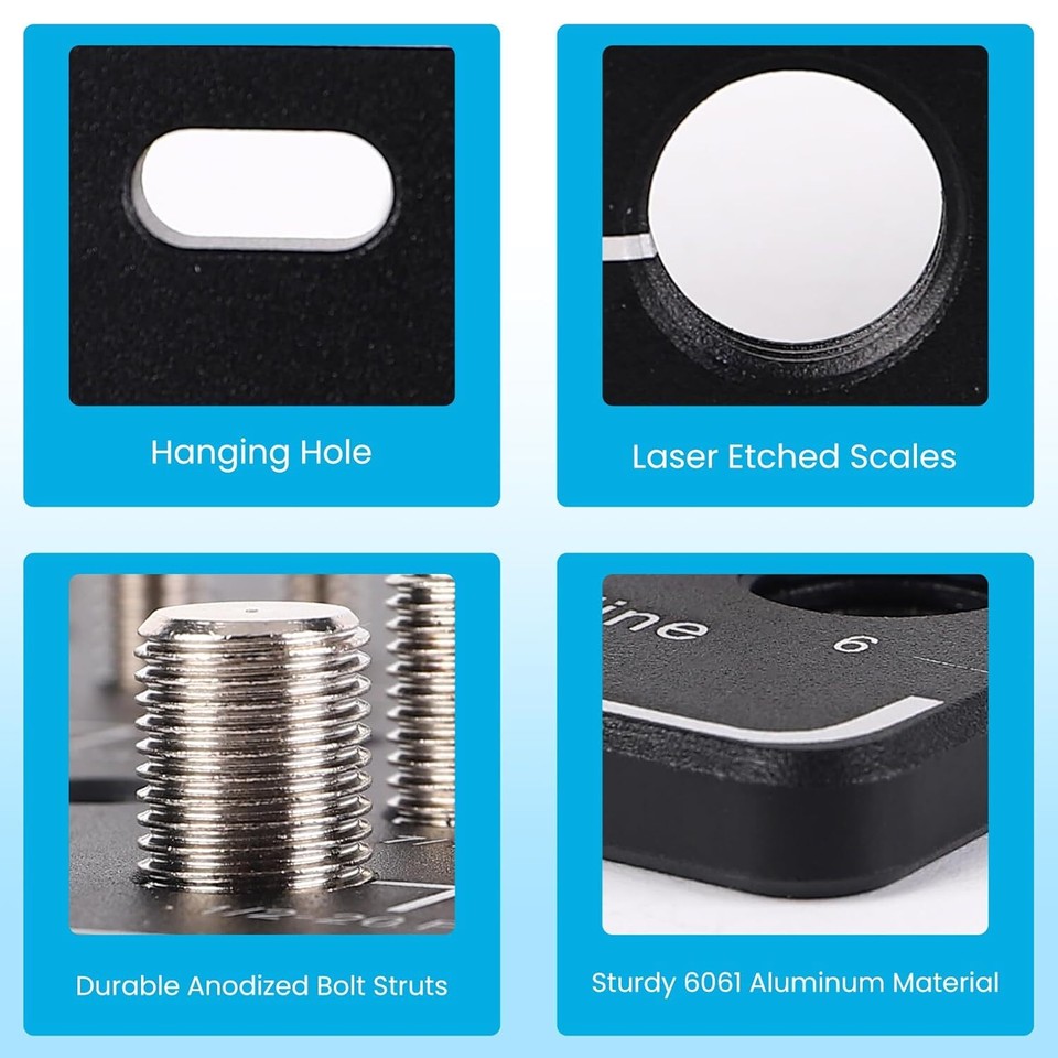 Nut and Bolt Thread Checker 28 Thread Identifier Gauge Inch and Metric ...