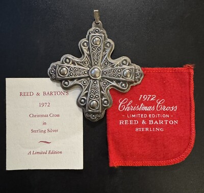 Reed & Barton 1972 Christmas Cross Sterling Silver Ornament | eBay