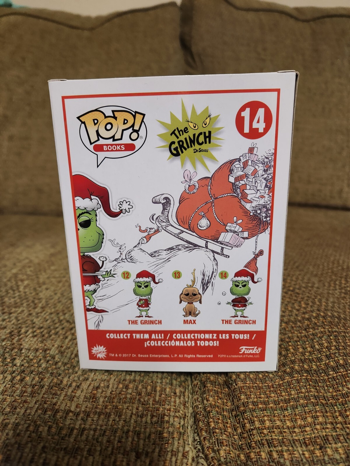 Funko Pop! Books Dr. Seuss The Grinch Box Lunch Exclusive Flocked #14 ...