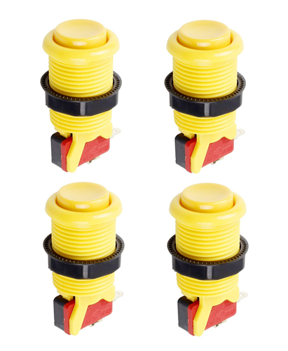 Happ Style New 28MM Standard Arcade PushButton w Microswitch (4pk)- CYBER YELLOW | eBay