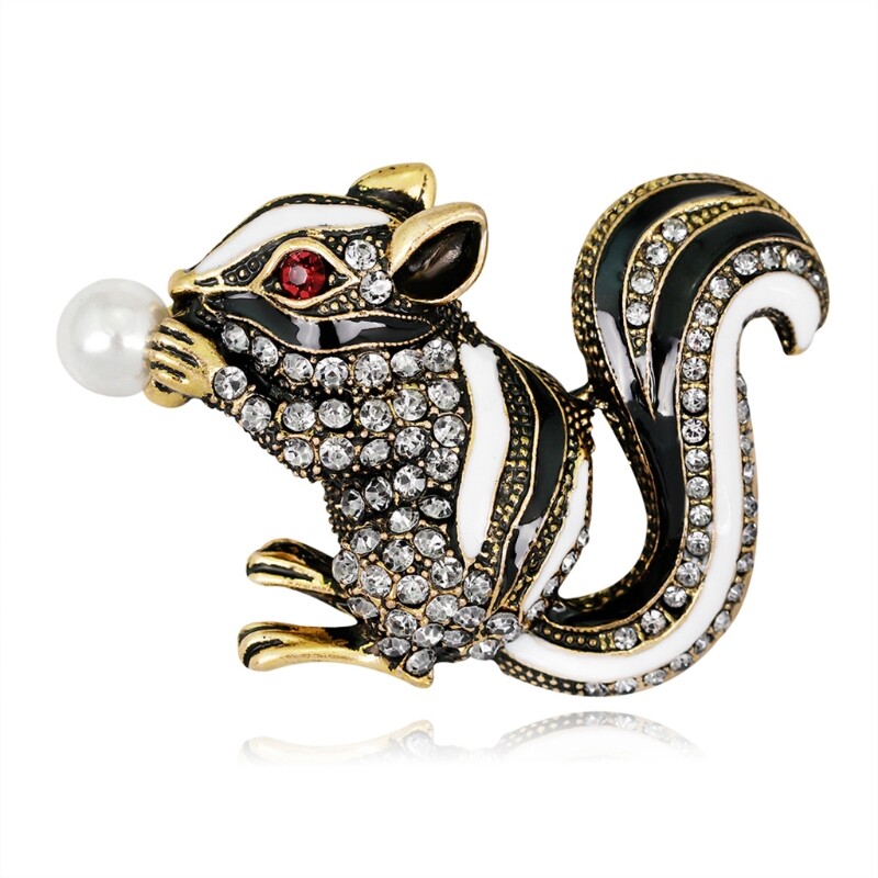 Cute Brooch Pins Cartoon Alloy Breastpin Style Ornaments Squirrel Hat ...
