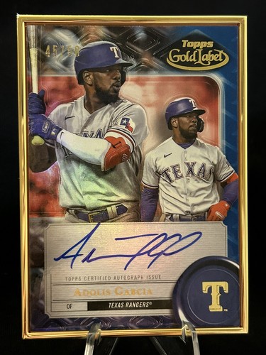 2022 Topps Gold Label BLUE Parallel /50 Adolis Garcia Autograph Gold ...