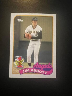 1989 Topps JIM ABBOTT TOPPS ROOKIE #573 MICHIGAN/YANKEES/ANGELS | eBay