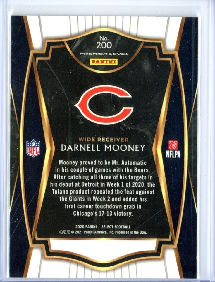 2020 Panini Select Premier Level #200 Darnell Mooney RC Rookie Card | eBay