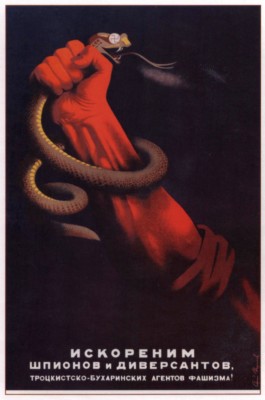NICE Color WW2 Soviet Russian Propaganda Poster Stop Evil Enemy Snake ...