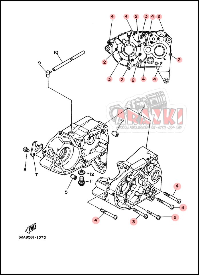 GENUINE 2004 Yamaha RX115 RXS RX135 RXK RXKING YT115 Crankcase Pan Head ...