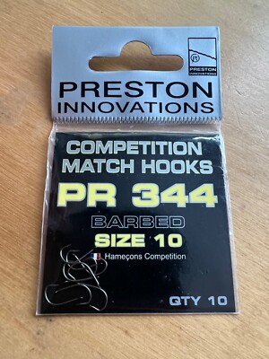 Preston PR 344 Barbed Hooks Size 10, 12 & 14 - Match Fishing | eBay UK