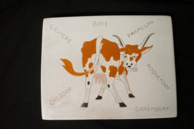 Sigma Taste Setter Ceramic Cow Cheese Plate Platter Tray 11 3/4" x 9 ...