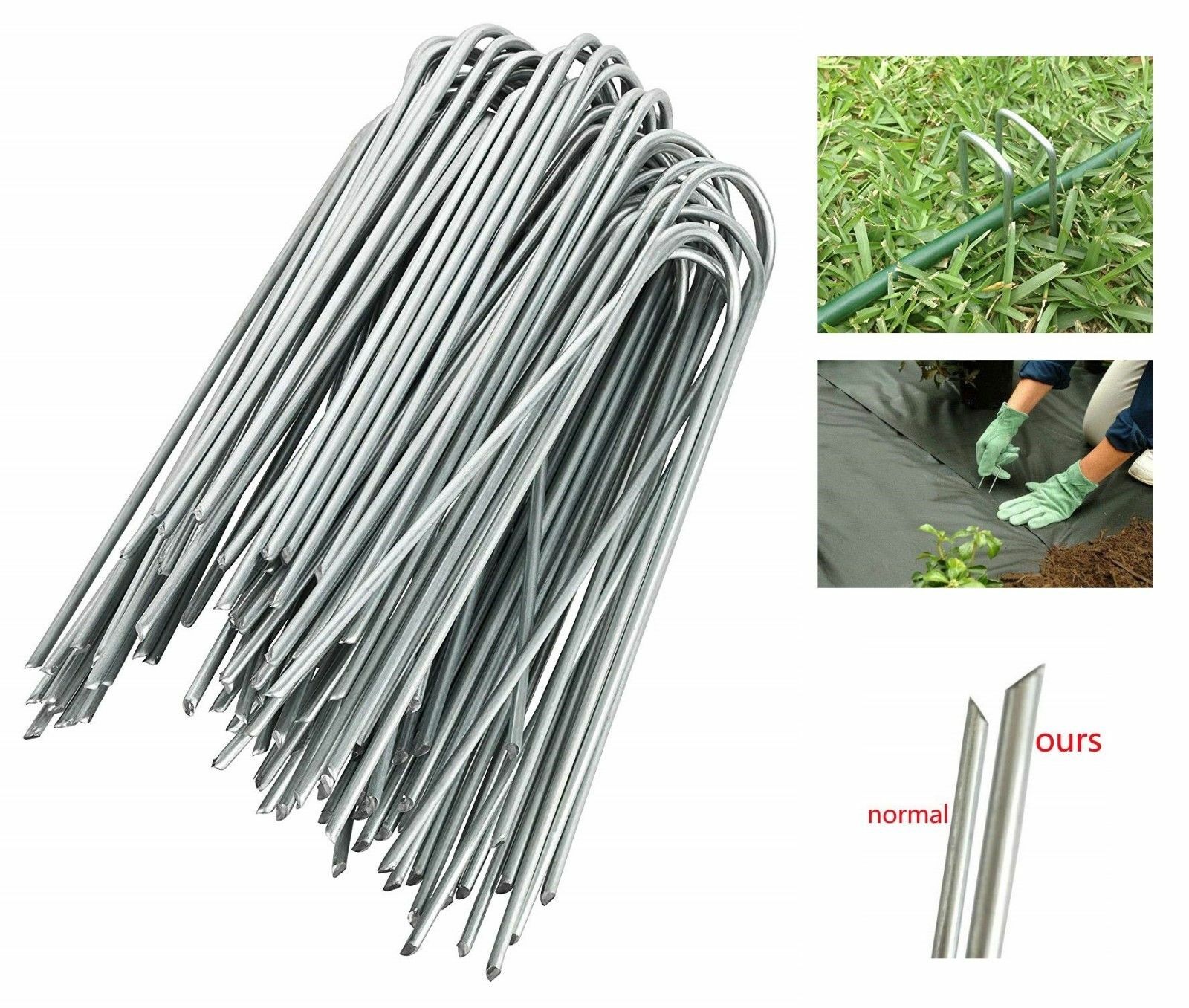 Turf Pin U Shaped Tent Pegs Galvanised Securing Ground Staple’s Garden ...